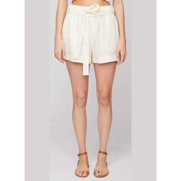 A.L.C. | Shorts | New Alc Barrett Tie Waist Linen Shorts In Natural ...